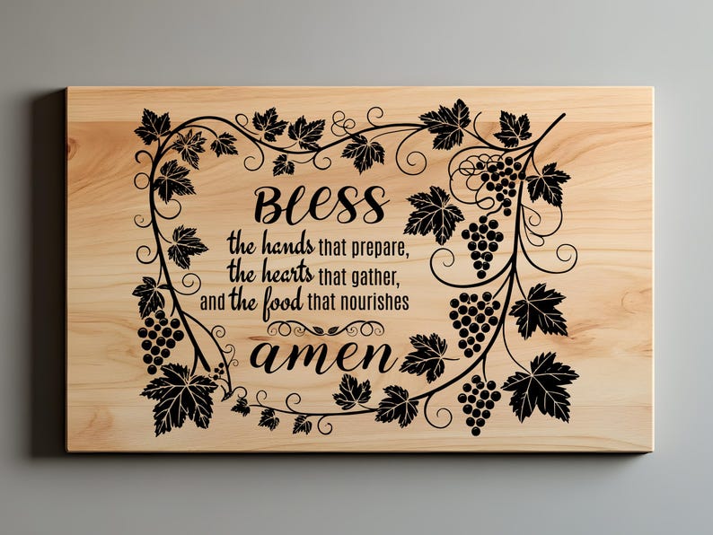 Bless the Hands Cutting Board, Charcuterie Laser Engrave SVG File ...