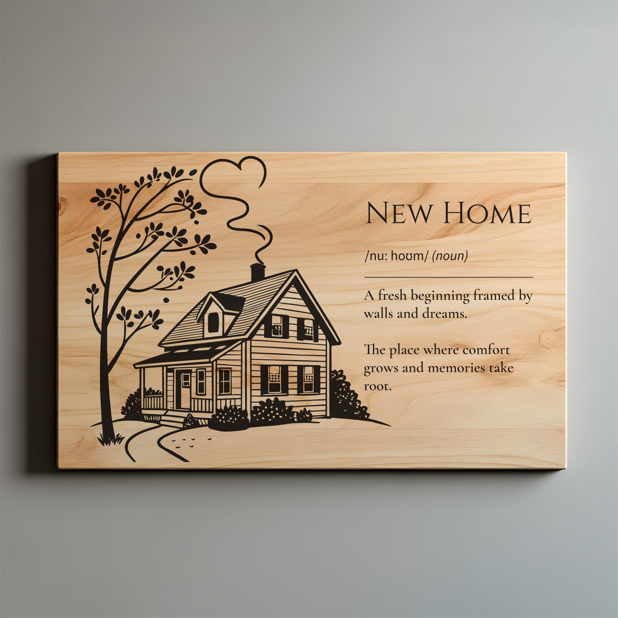 New Home Definition Wall Decor SVG, PNG, New Beginnings Sign, Wood Sign ...