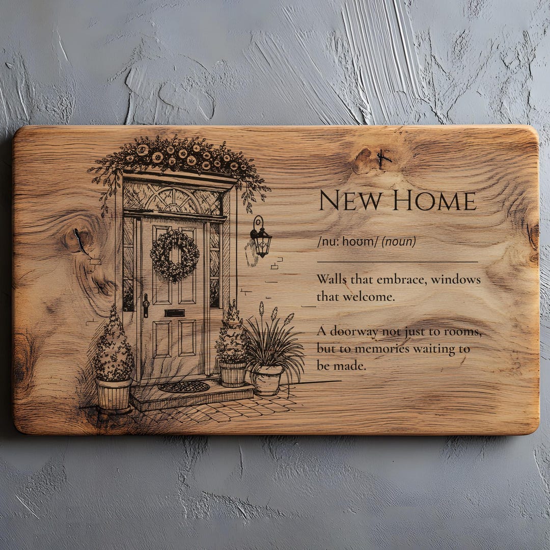New Home Definition Wall Decor SVG, PNG, New Home Cutting Board, Wood ...