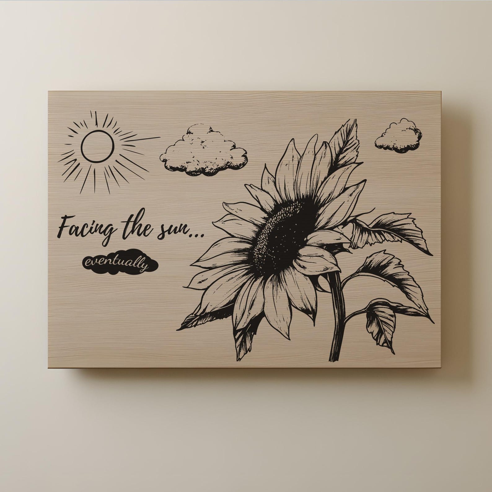 Facing the Sun Sunflowers Laser Engraved Files SVG, PNG. Charcuterie ...