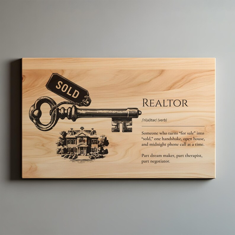 Realtor Definition SVG PNG, Cutting Board, Wood Sign, Gift for Clients ...