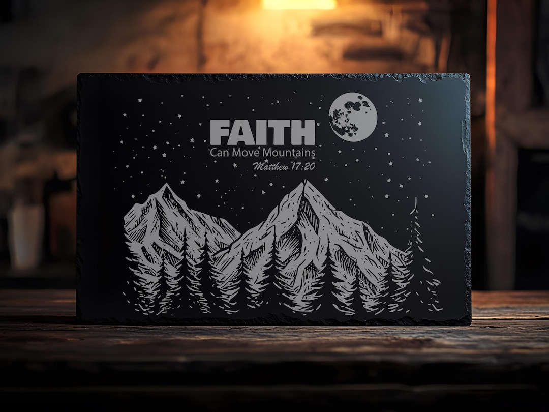 Faith Slate Engraving SVG, PNG, Religious Cutting Board Laser Engraved ...