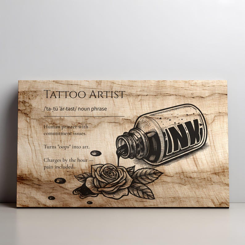 Best Tattoo Artist SVG PNG, Cutting Board Laser Engrave, Definition Svg ...