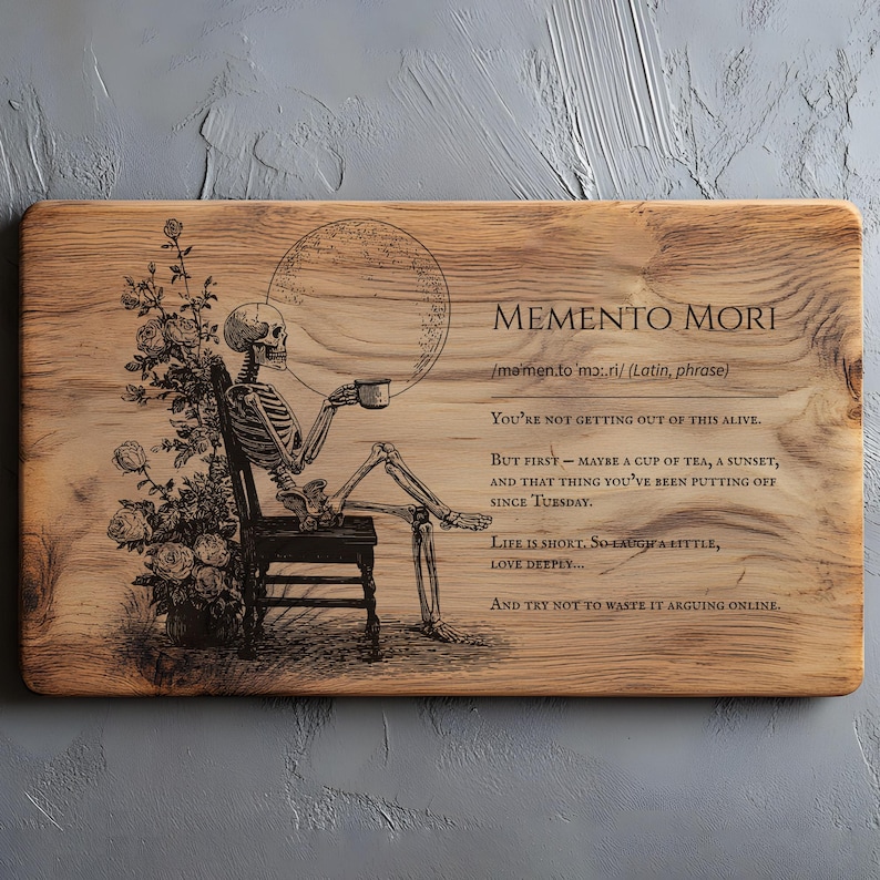 Memento Mori, Charcuterie, Cutting Board Laser Engrave SVG PNG ...