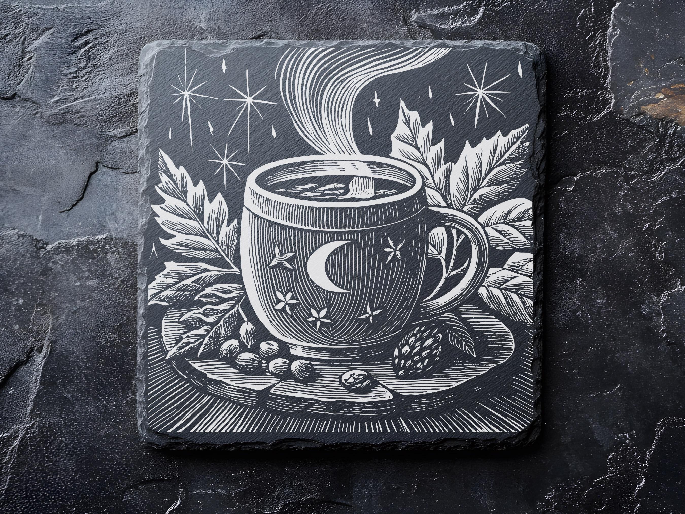 Magical Coaster Set SVG, PNG, Slate Coaster Engraving, Mystical Coaster ...