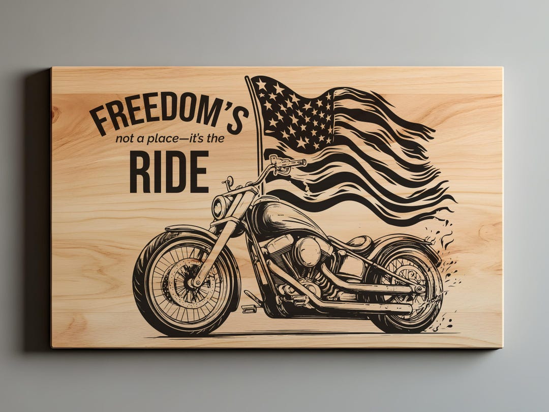 Freedom Motorcycle SVG, PNG Tray, Cutting Board, Charcuterie, Biker ...