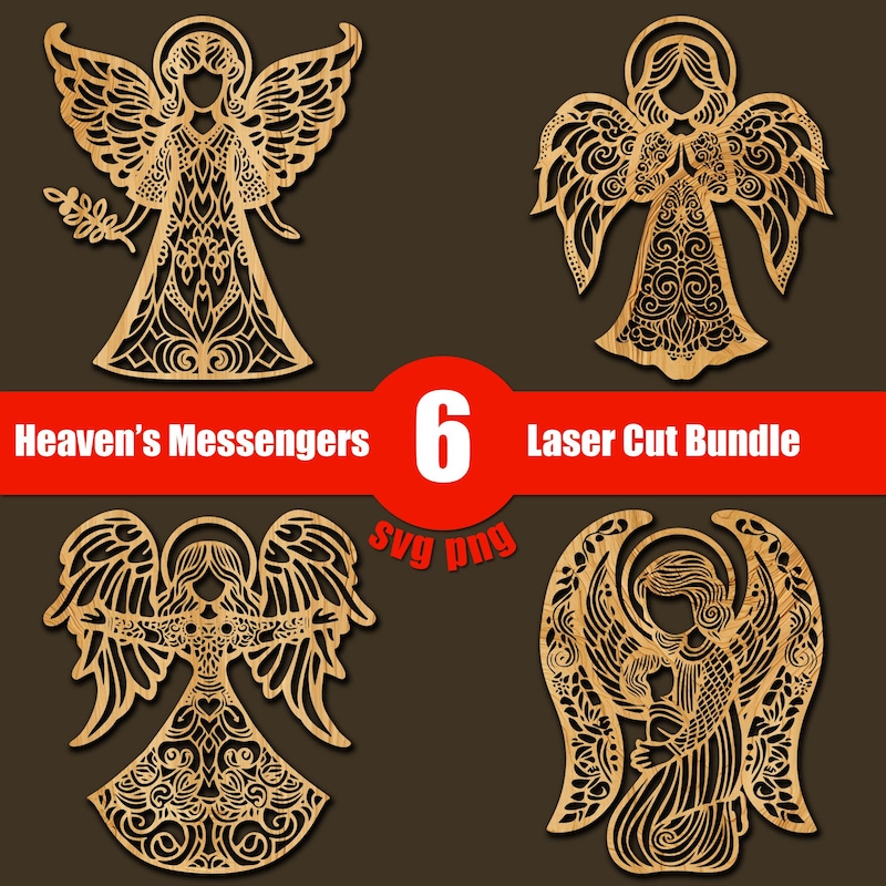 Angel Laser File Line Art - Etsy