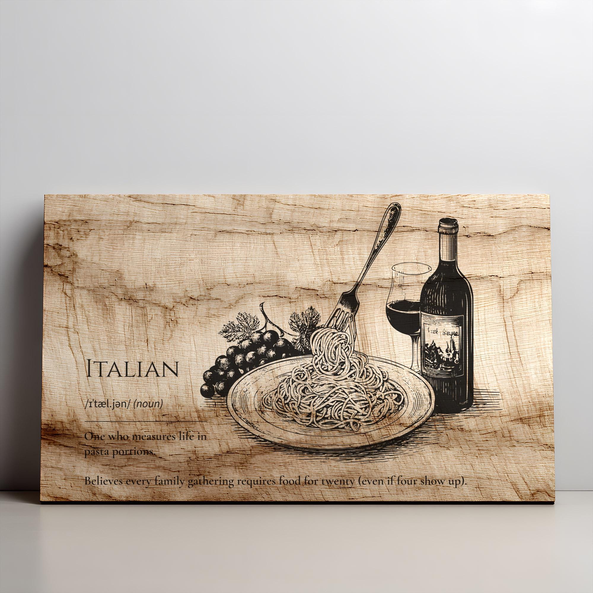 Italian Definition Sign SVG PNG – Funny Pasta Svg, Kitchen Wall Art ...