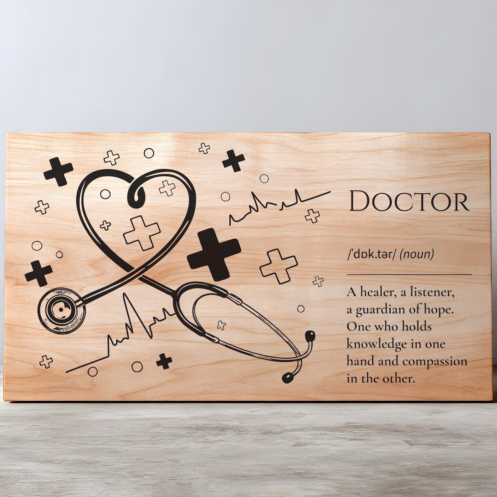 Doctor Definition, Clinic Wall Decor, Cutting Board SVG PNG, Lightburn ...