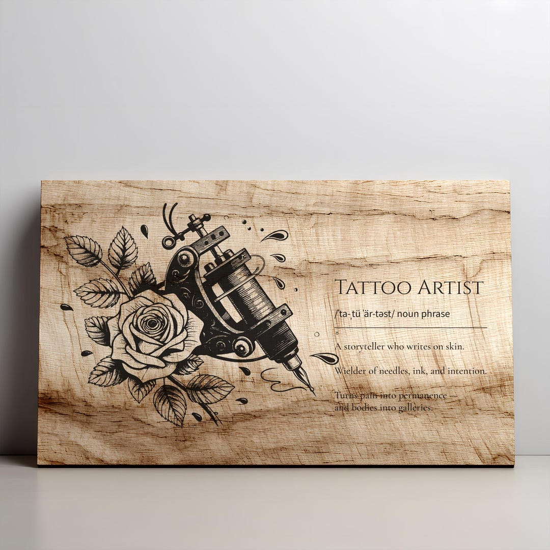 Tattoo Artist SVG PNG, Cutting Board Laser Engrave, Definition Svg ...