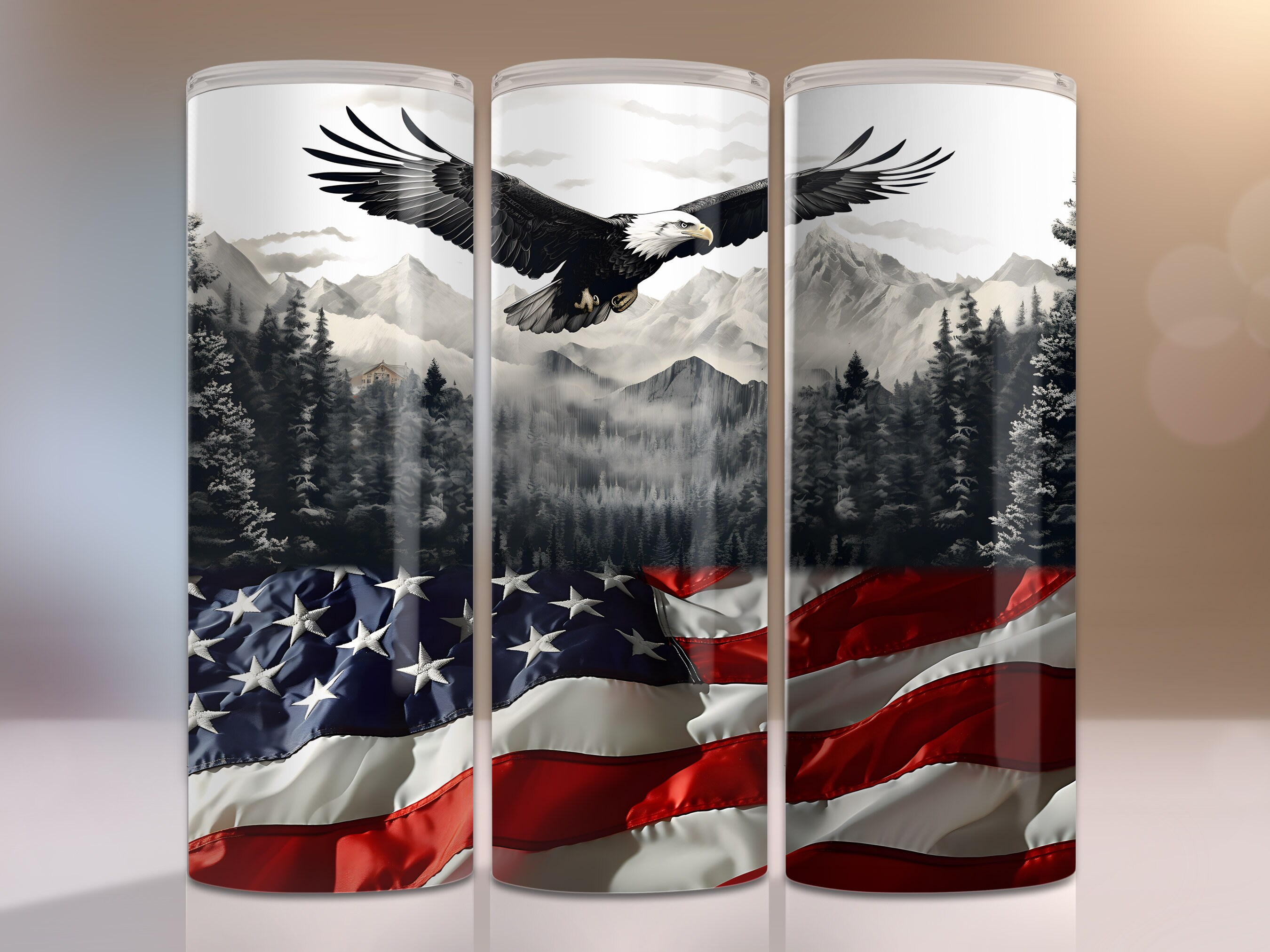 Patriotic Tumbler Eagle American Flag. 20oz Skinny Tumbler Wrap. Bald Eagle Sublimation Designs ...