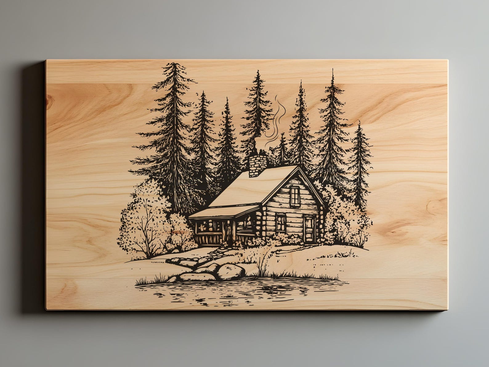 Log Cabin SVG PNG, Charcuterie, Cutting Board, Laser Engrave Svg File ...