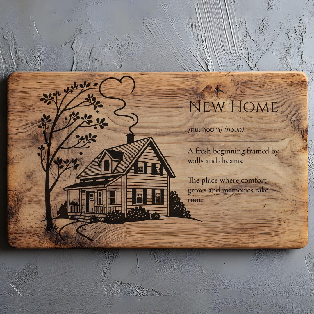 New Home Definition Wall Decor SVG, PNG, New Beginnings Sign, Wood Sign, New Home Gift Idea, Our ...