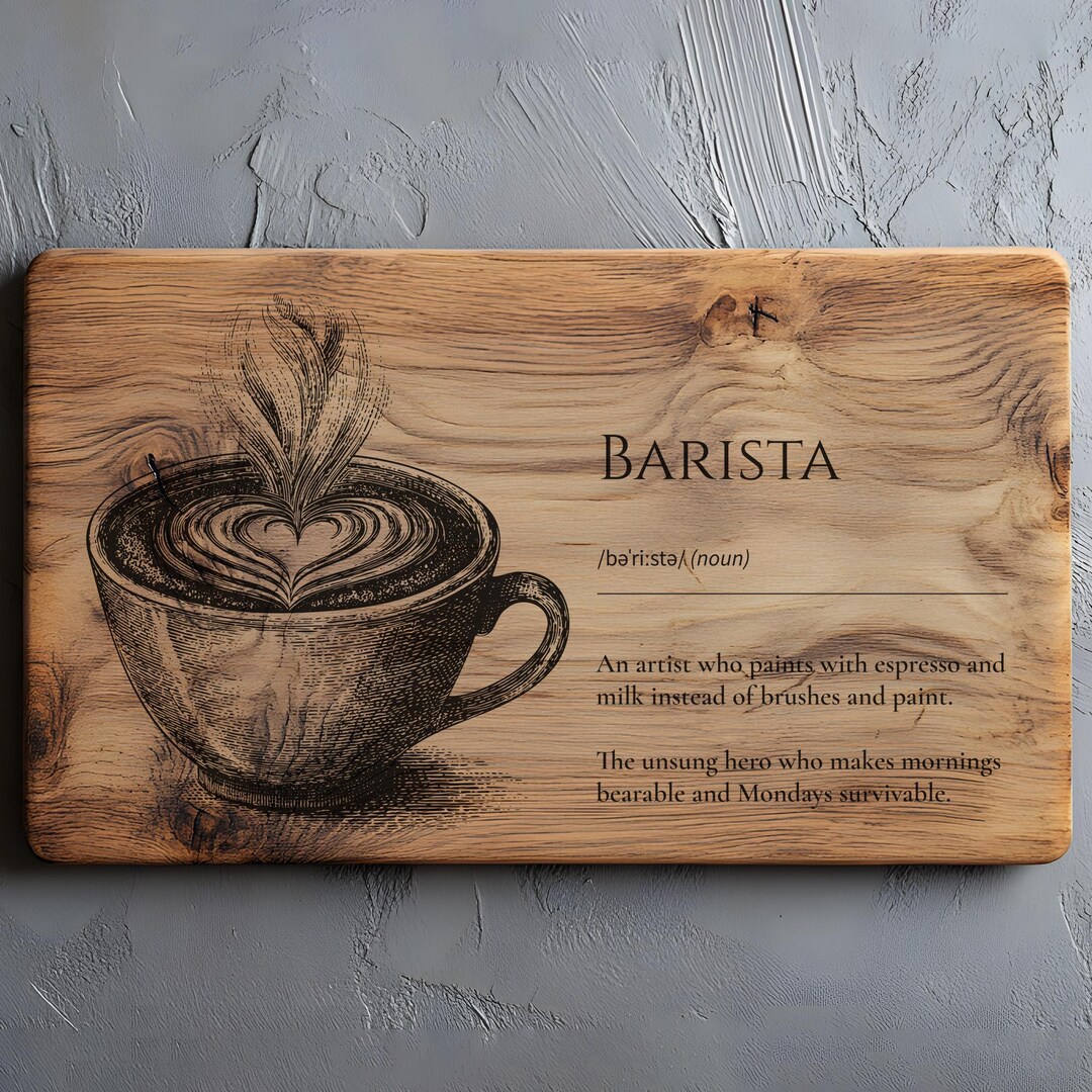 Barista Definition SVG PNG, Cutting Board, Morning Coffee Clipart ...