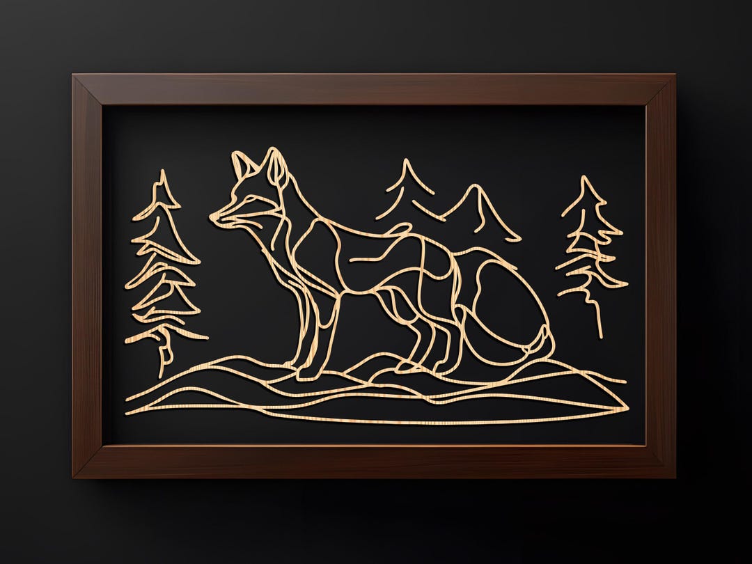 Fox Line Art SVG Signs Laser, Sun Catchers, Frame Decor. Line Art Signs ...