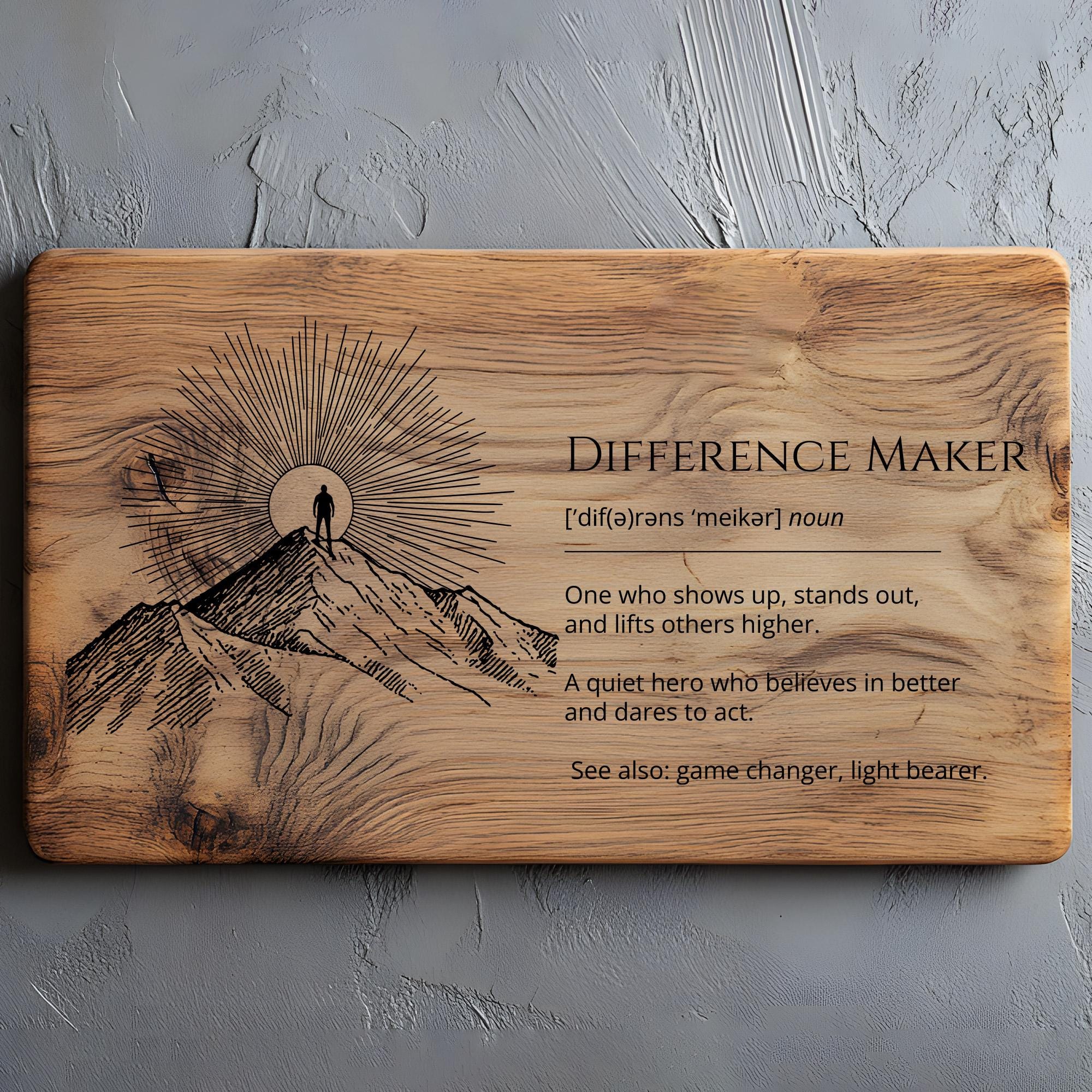 Difference Maker Definition, Charcuterie, Cutting Board Laser Engrave ...