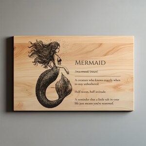 Mermaid Definition SVG PNG Wall Decor, Xtool Svg Files, Fantasy ...