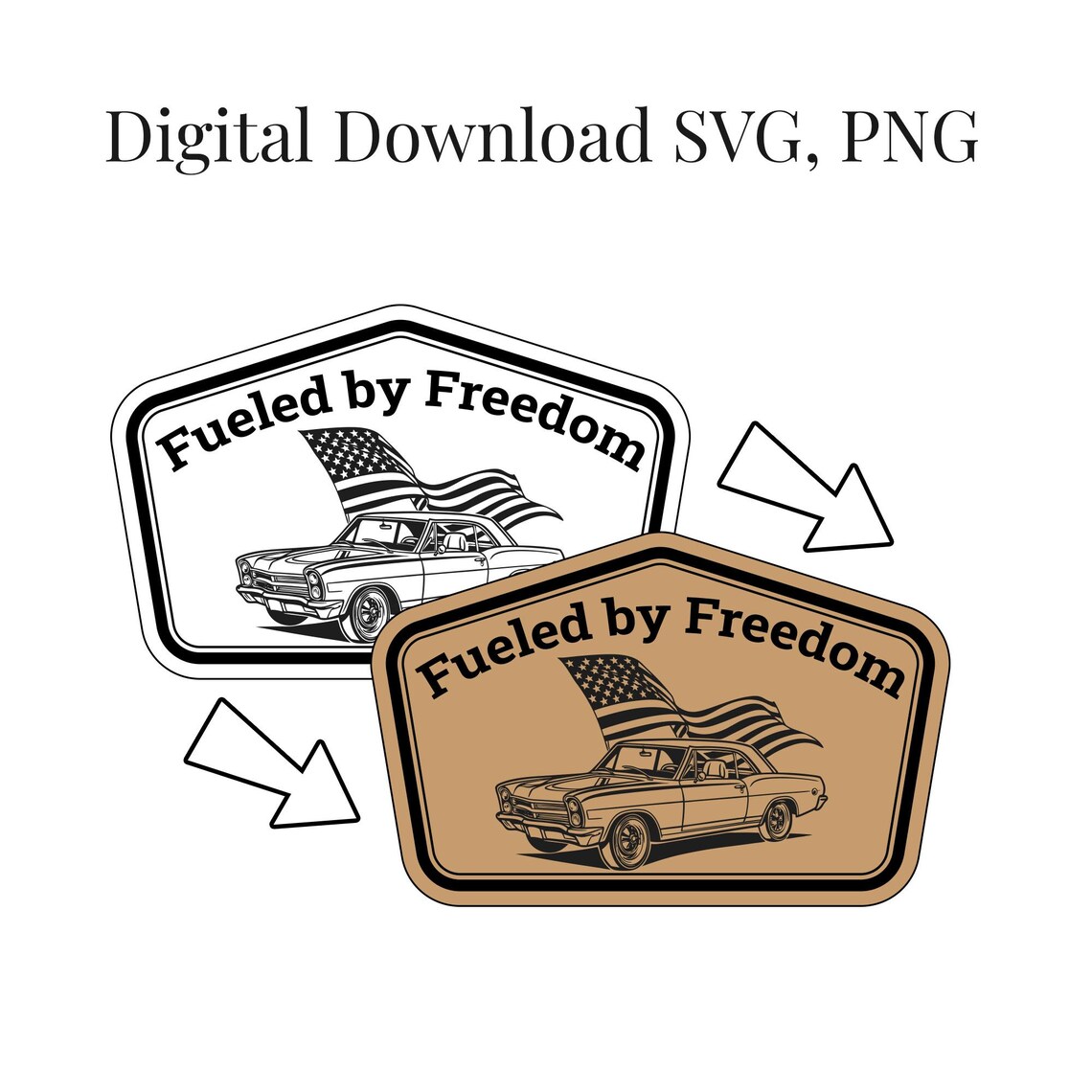 Fueled by Freedom Hat Patch Bundle SVG PNG | 4 Patriotic Leather Patch ...