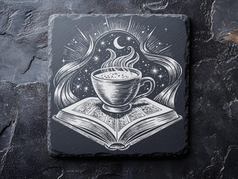 Magical Coaster Set SVG, PNG, Slate Coaster Engraving, Mystical Coaster ...