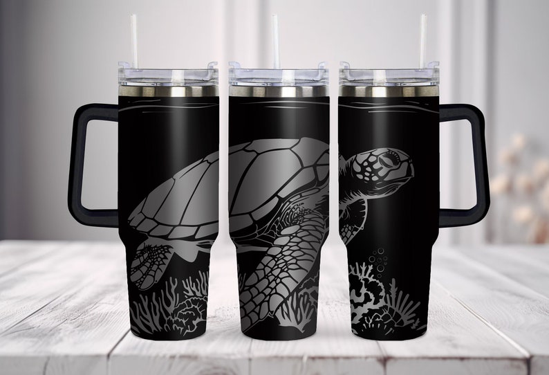 Sea Turtle Tumbler Wrap Template SVG. Tumbler Wrap Laser Svg, 40oz ...