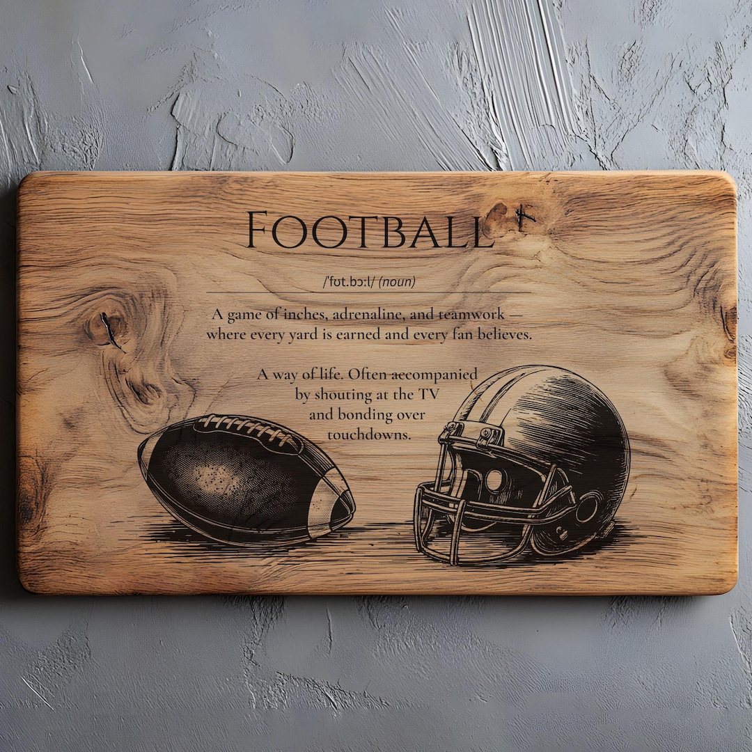 Football Definition, Footy Lover, Cutting Board SVG PNG, Lightburn ...