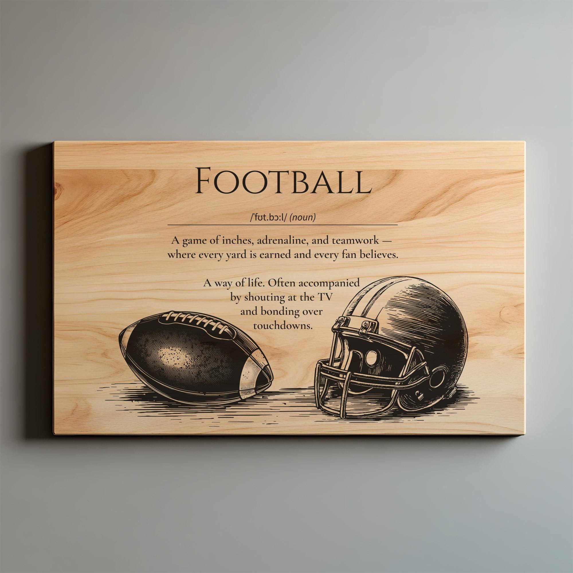 Football Definition, Footy Lover, Cutting Board SVG PNG, Lightburn ...