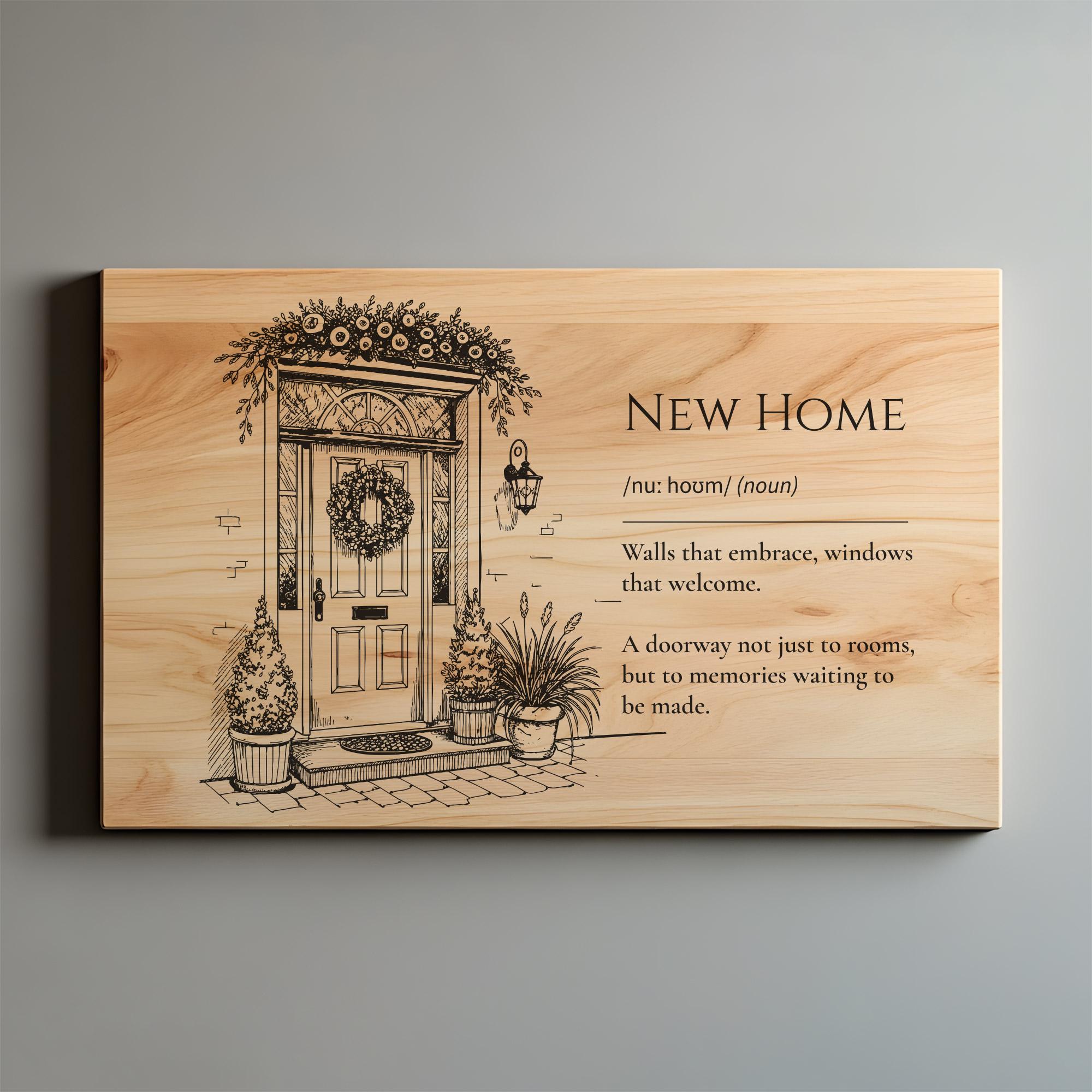 New Home Definition Wall Decor SVG, PNG, New Home Cutting Board, Wood ...