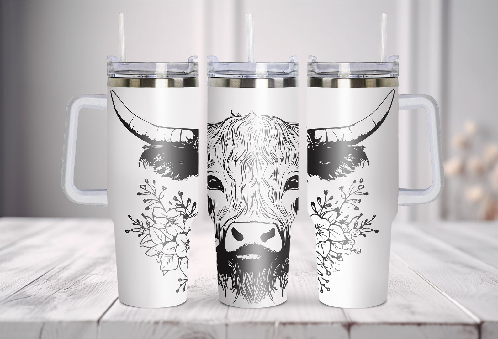 Highland 40 Tumbler Laser SVG. 40oz Cow Tumbler Wrap Laser Svg, Laser ...