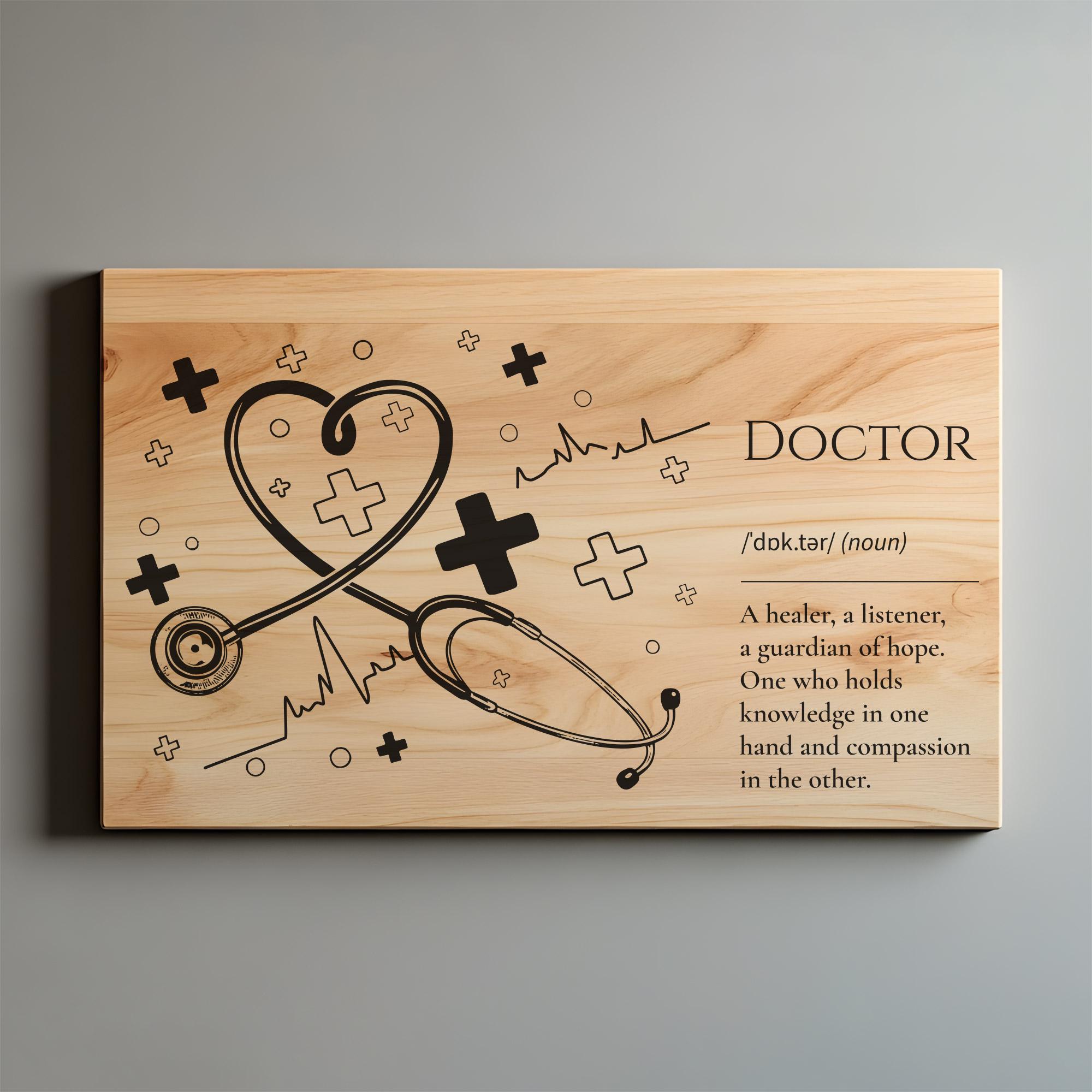 Doctor Definition, Clinic Wall Decor, Cutting Board SVG PNG, Lightburn ...