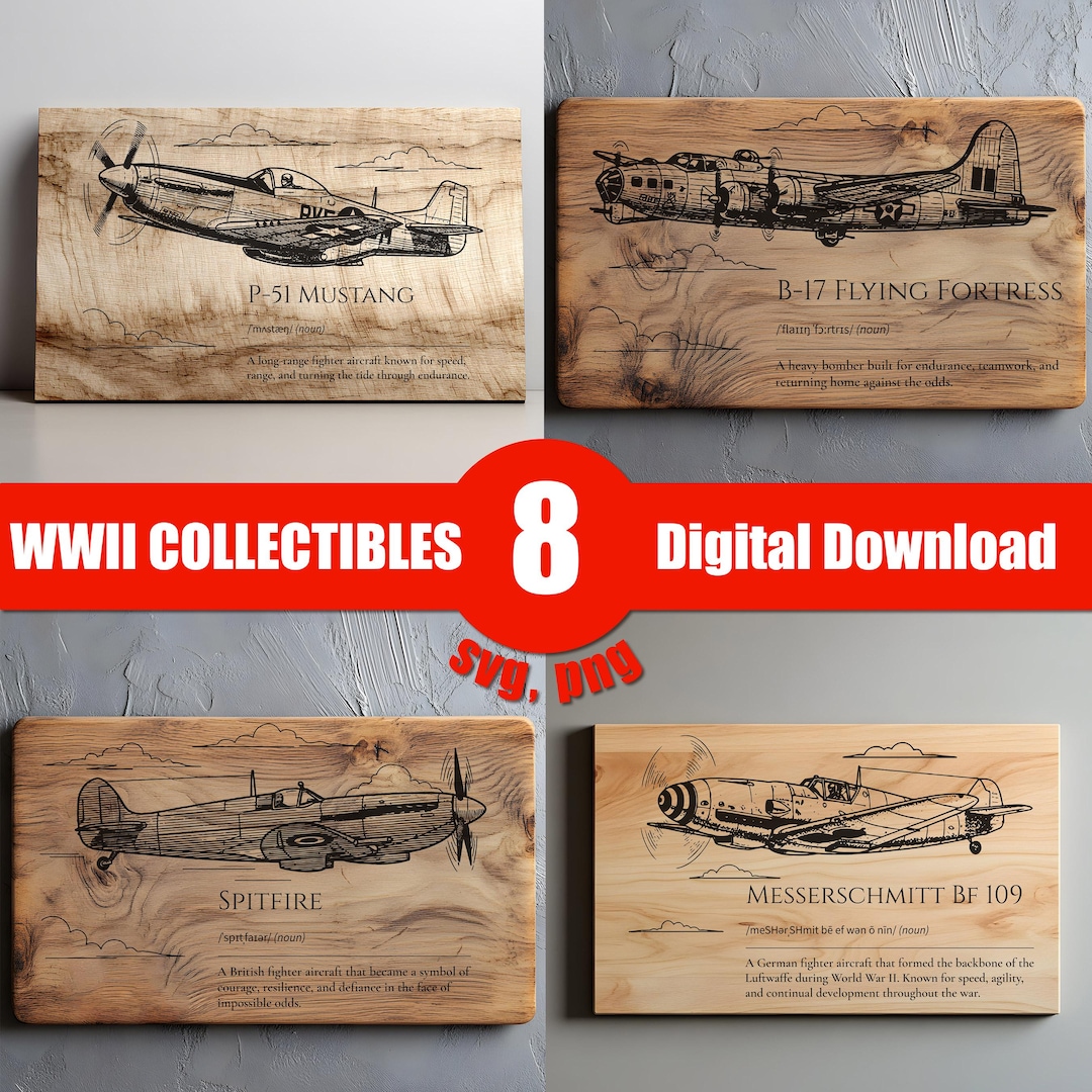 WWII Collectibles Aircraft Definitions SVG, Aviation Wall Art PNG ...