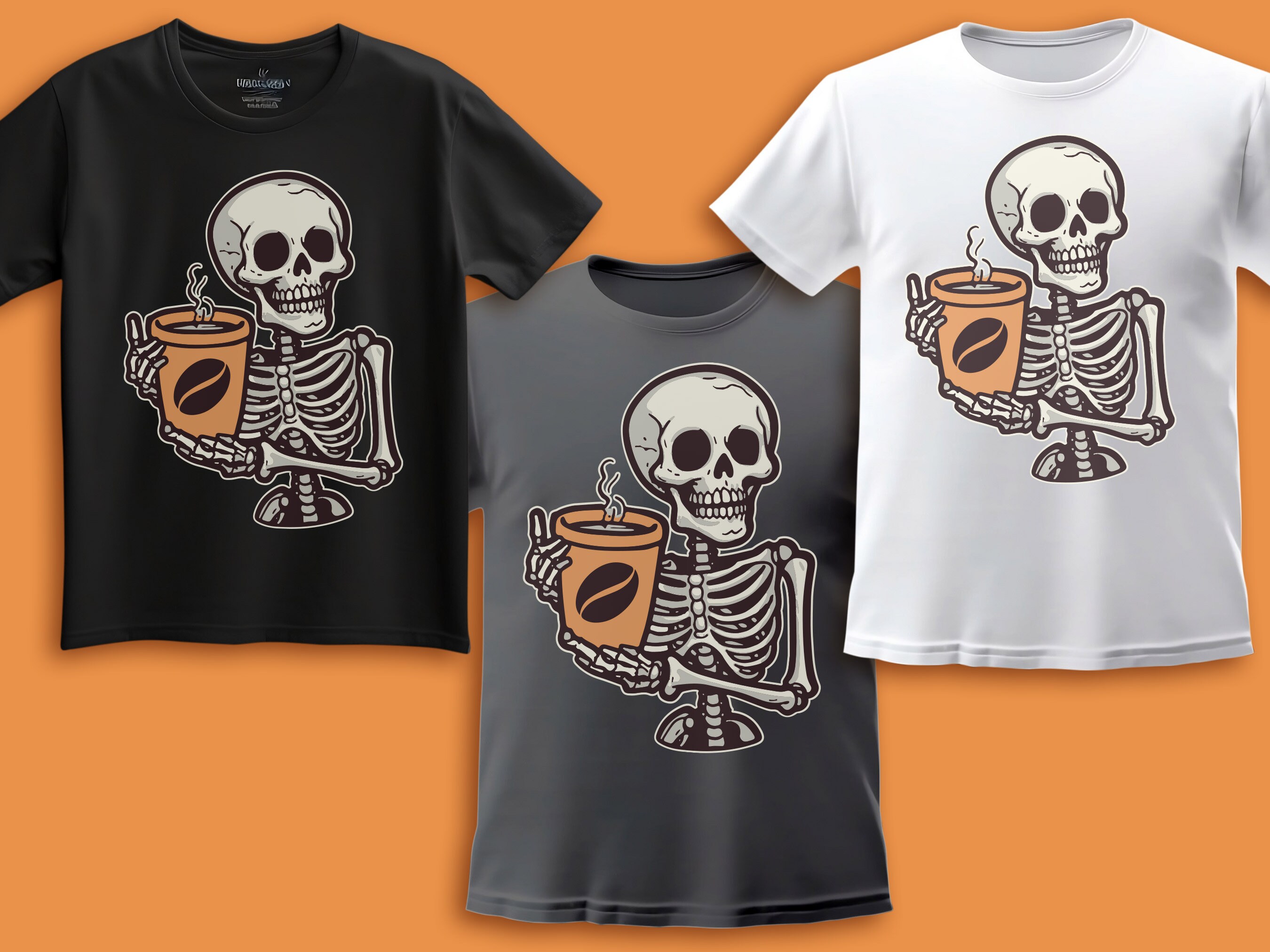Happy Skeleton Drinking Coffee SVG PNG. Skeleton Coffee SVG. - Etsy