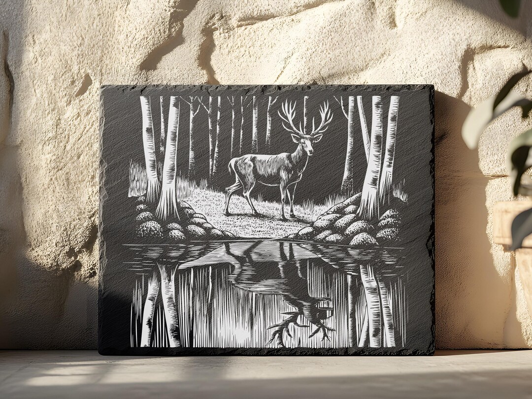 Deer Slate Board Engraving SVG, PNG, Hunting Slate Board, Cutting Board ...