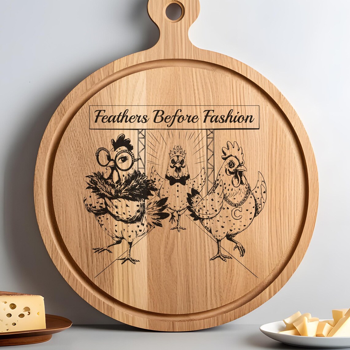 Funny Chicken Cutting Board Laser Engrave SVG, PNG, Chicken Coasters ...