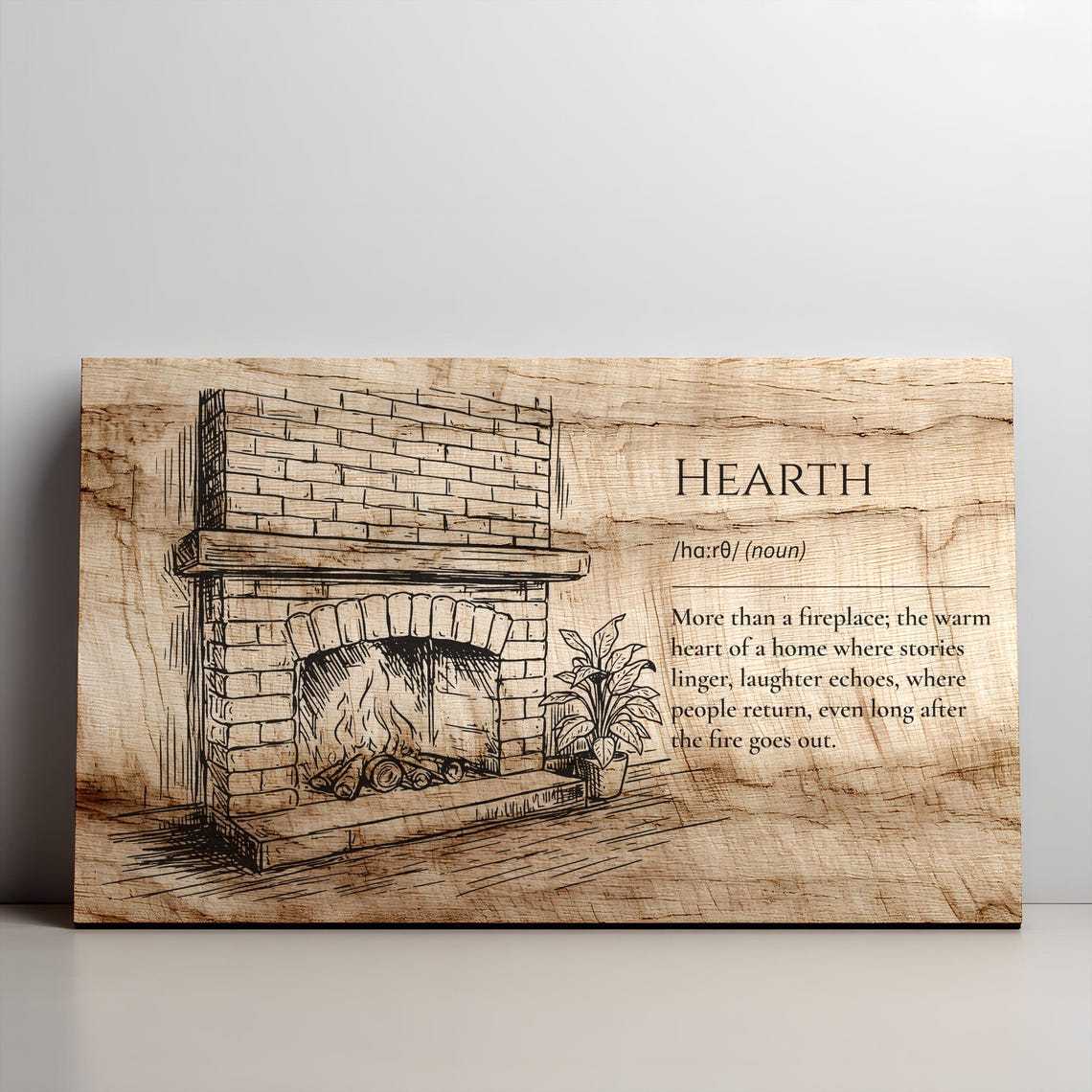 Hearth Definition Wall Decor SVG, PNG, New Beginnings Sign, Wood Sign ...