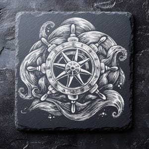Sailor Slate Coaster SVG, PNG Bundle, Navy Coasters Engraving, Png ...