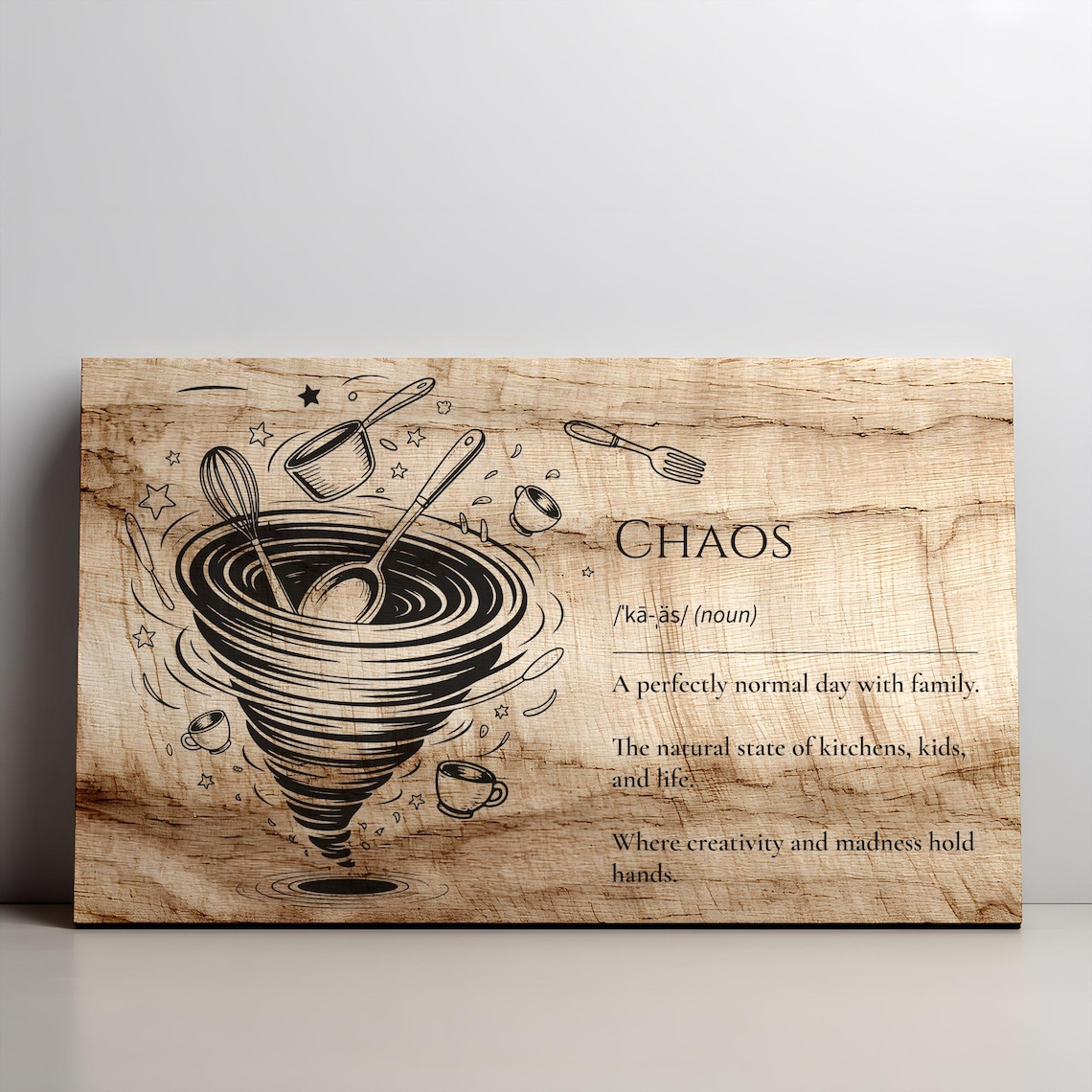 Chaos Definition Sign SVG PNG, Funny Wall Décor, Humorous Quote Board ...