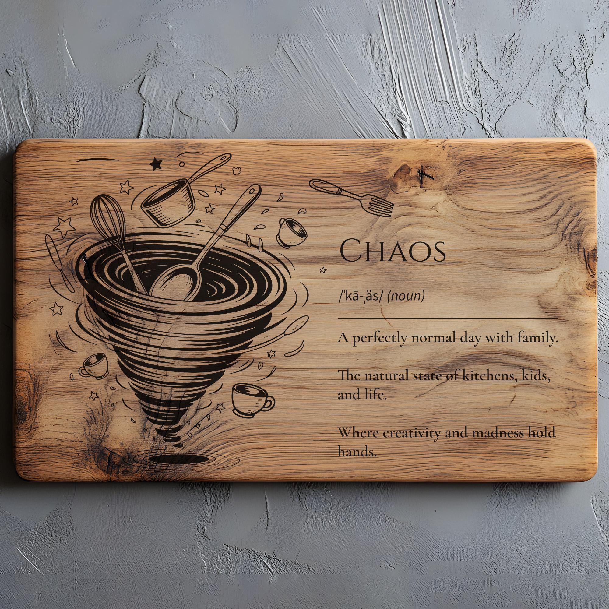 Chaos Definition Sign SVG PNG, Funny Wall Décor, Humorous Quote Board ...