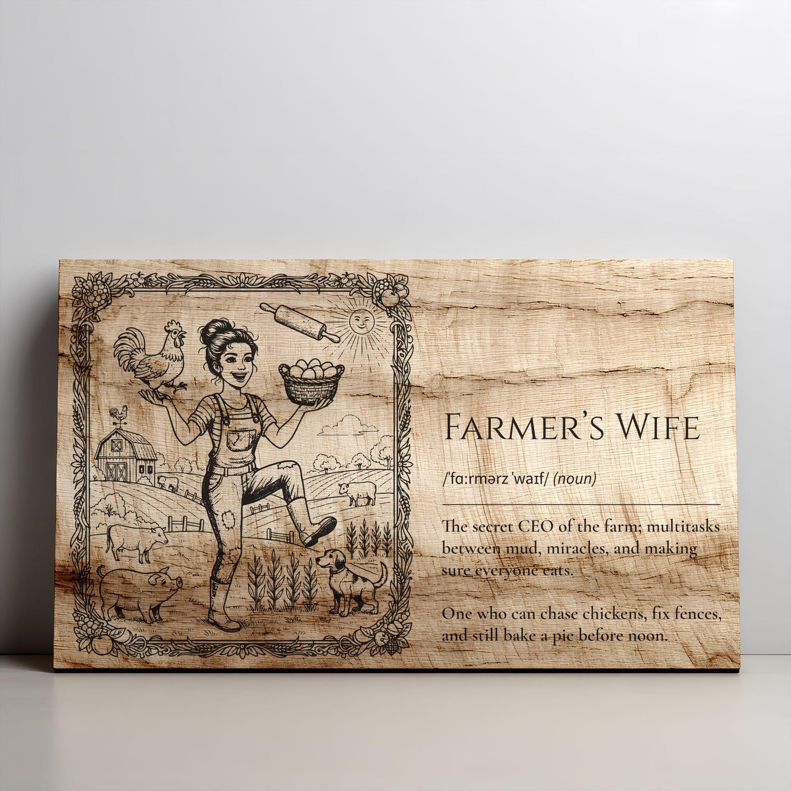 Farmer’s Wife Definition Sign SVG PNG, Funny Farmhouse Wall Decor ...