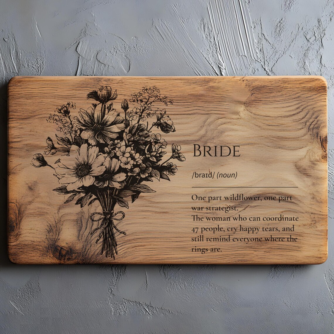 Bride Definition Charcuterie, Wedding Cutting Board Svg, Laser Engrave ...