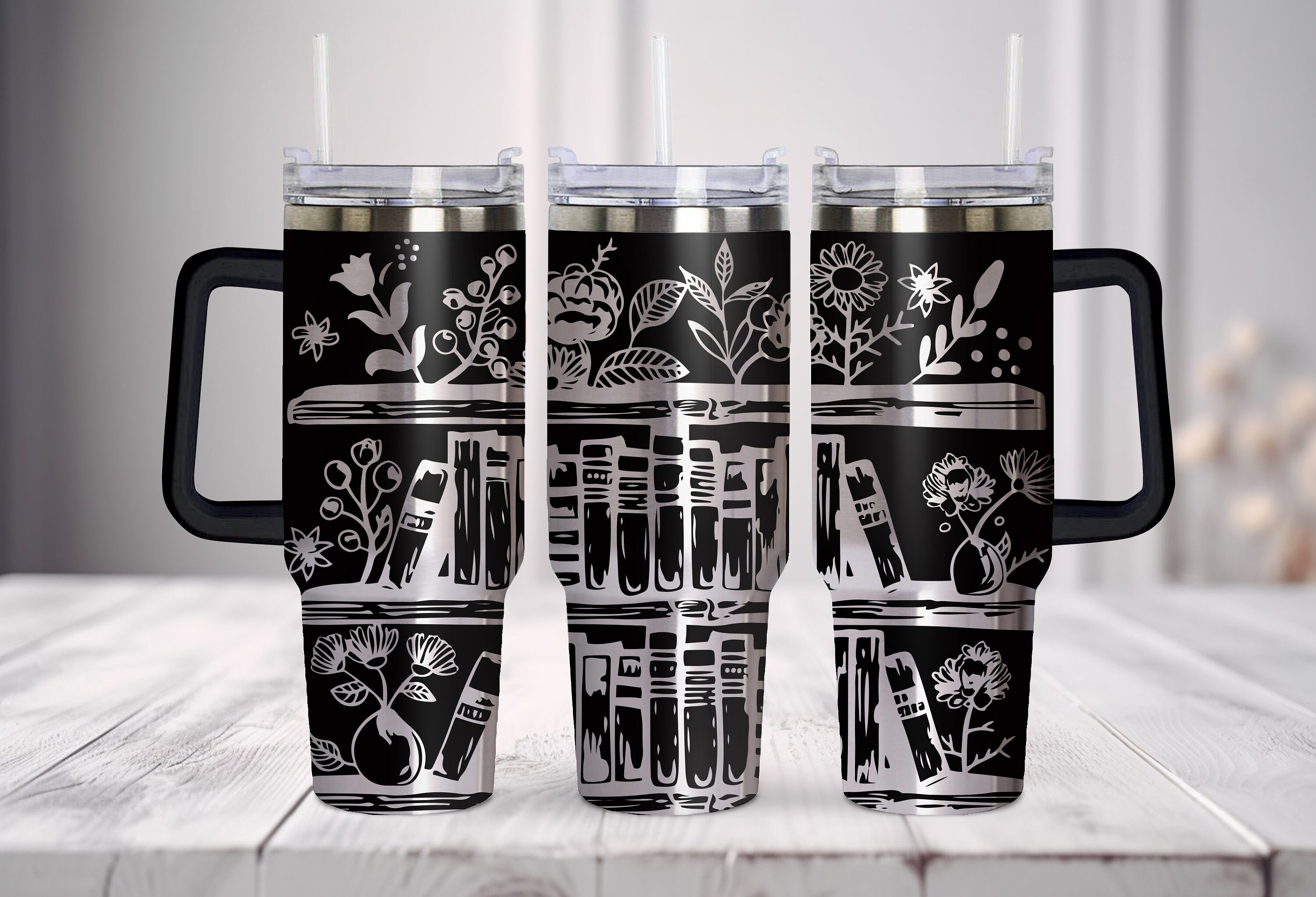 40oz Tumbler Book Lover Reading Wrap SVG, Book Lover Mug for Laser ...