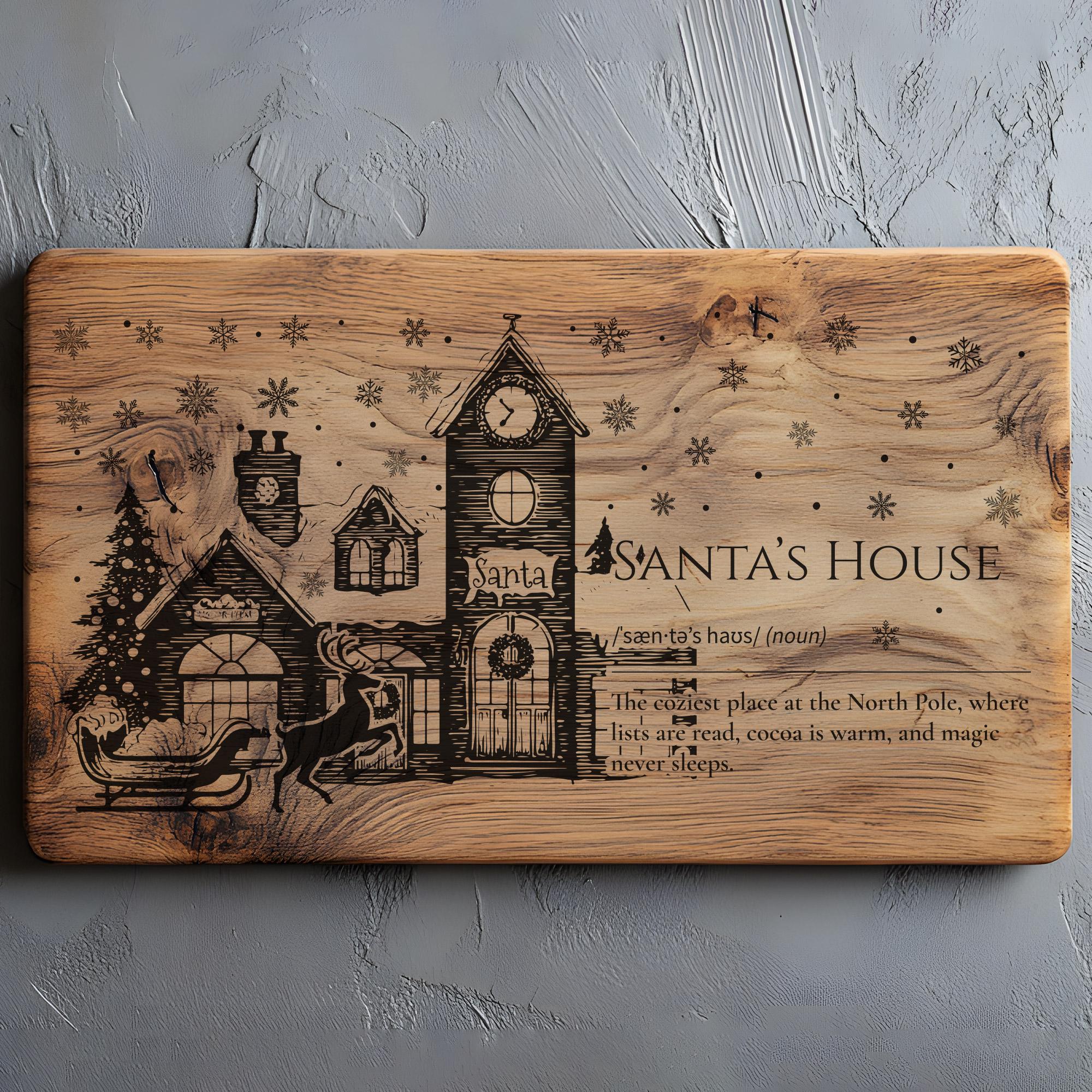 Santa’s House Definition Sign SVG PNG, Christmas Wooden Plaque, Festive ...