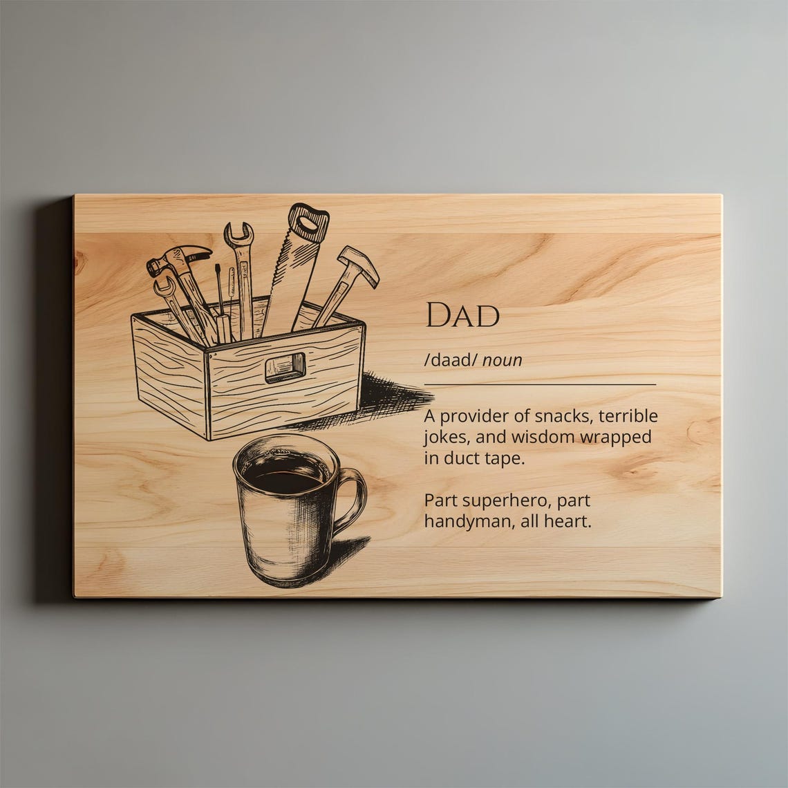 Dad Definition Svg, Png, Charcuterie Cutting Board Laser Engrave SVG ...