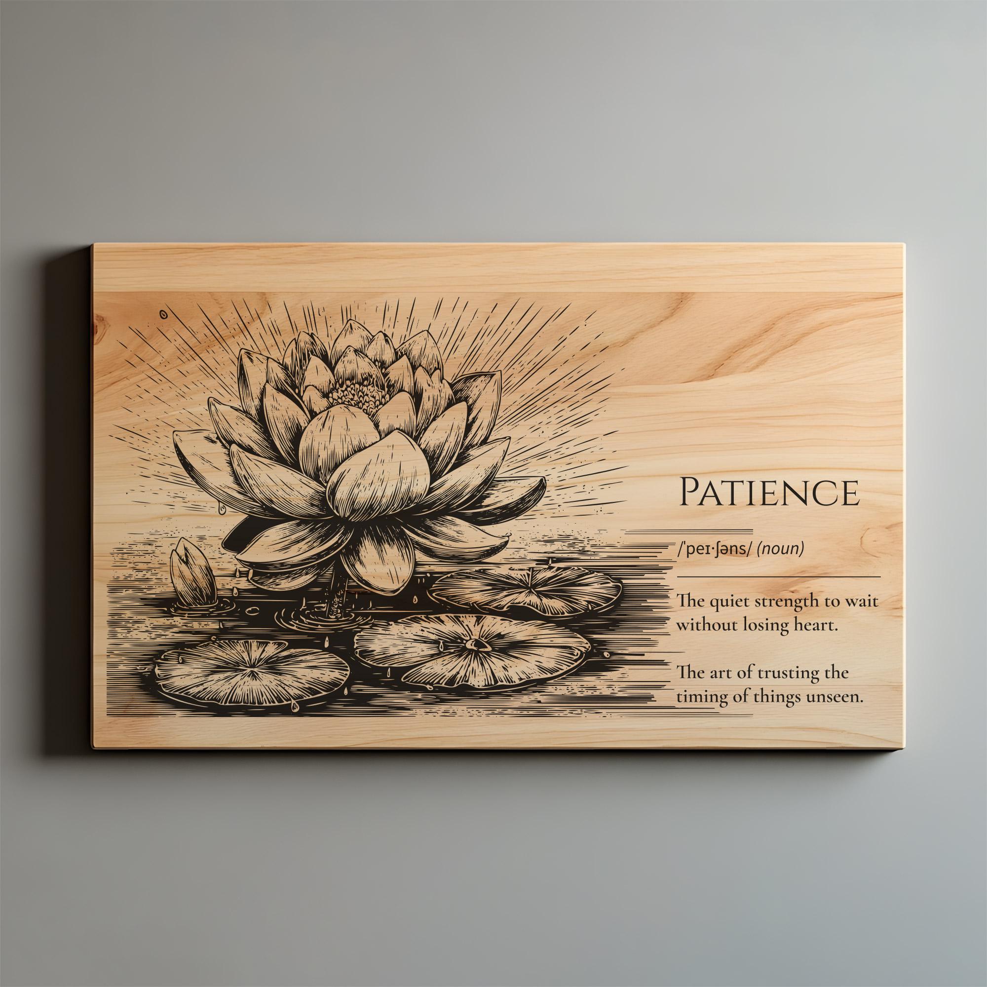 Patience SVG Board, Definition Wall Art, Charcuterie, Cutting Board ...