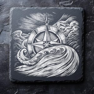 Sailor Slate Coaster SVG, PNG Bundle, Navy Coasters Engraving, Png ...