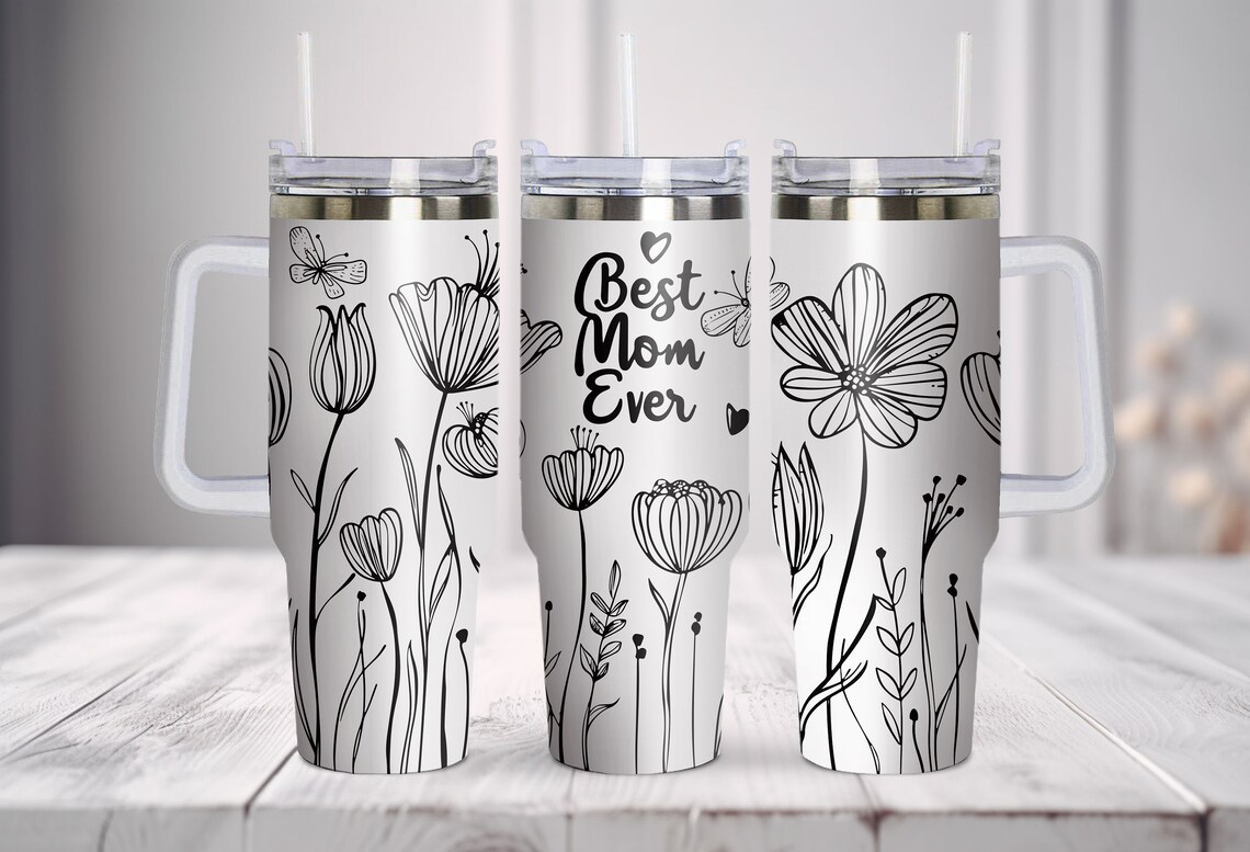 Best Mom Ever Tumbler Wrap Svg Seamless Tumbler Wrap 40oz Tumbler Full