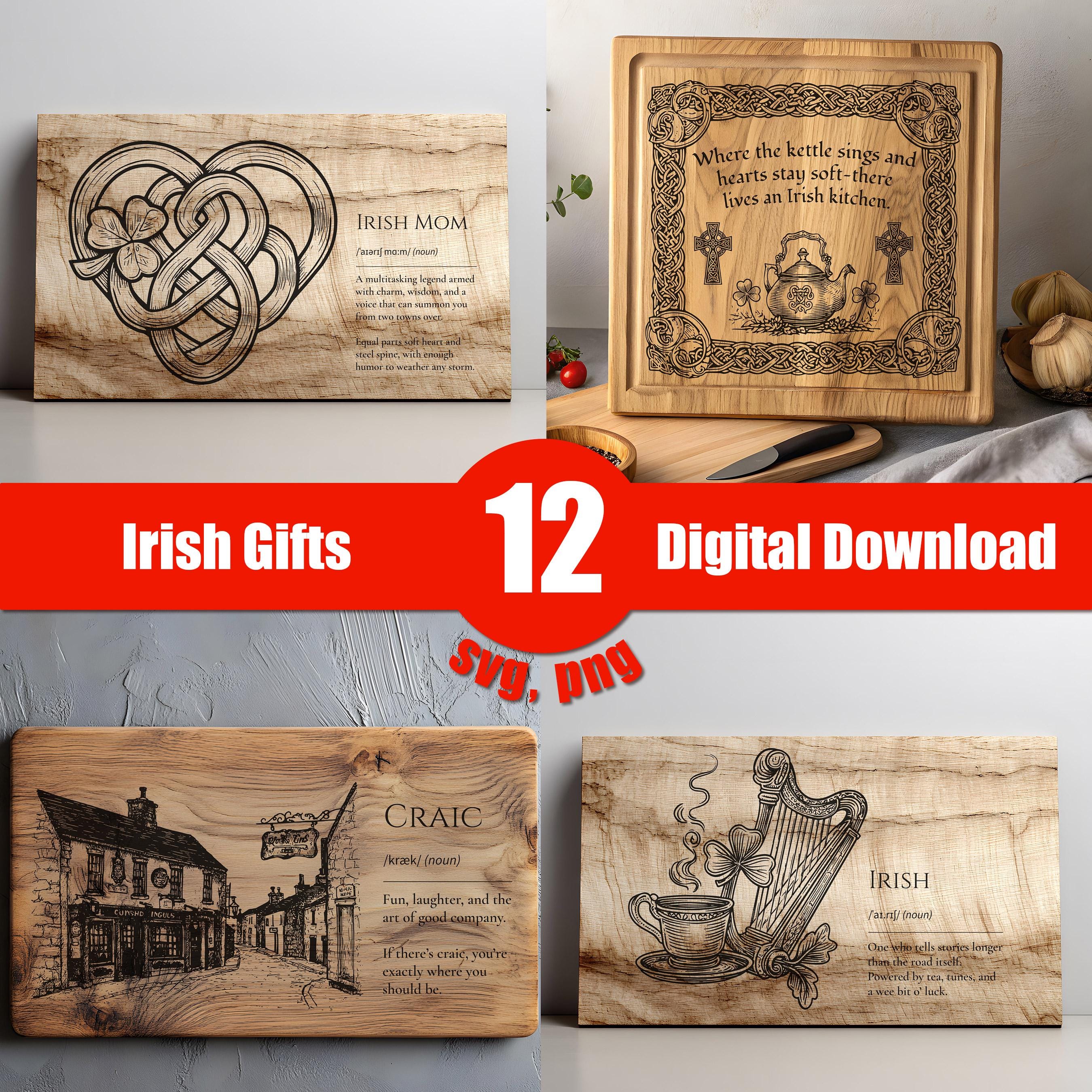 Irish SVG Bundle, Charcuterie PNG, Cutting Board Laser Engraved, Celtic ...