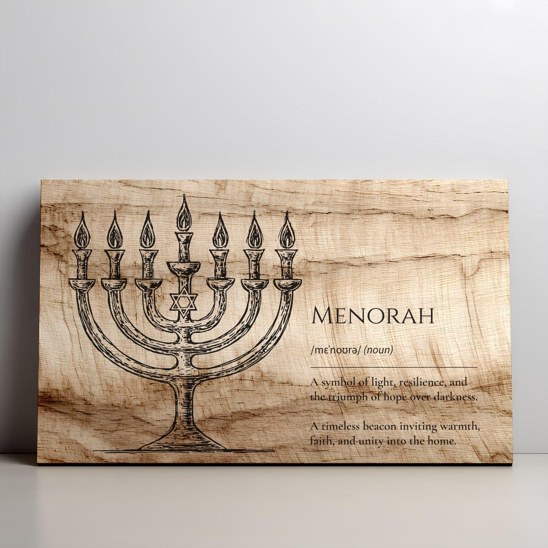 Menorah Definition SVG, Charcuterie PNG, Laser Engraved Files, Judaica ...