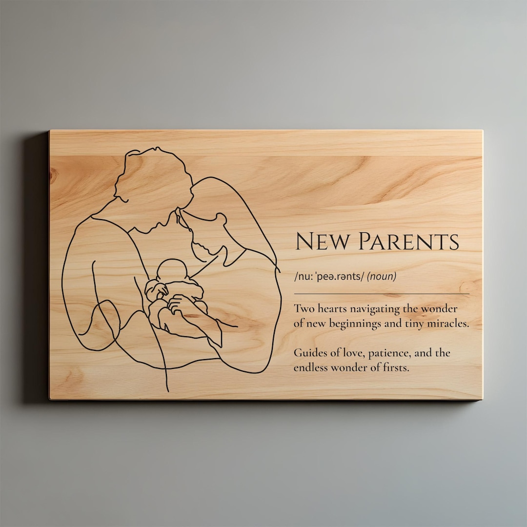 New Parents Wood Wall Decor SVG, PNG, New Parent Gifts, Family Cutting ...