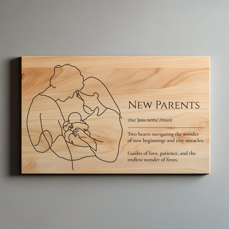 New Parents Wood Wall Decor SVG, PNG, New Parent Gifts, Family Cutting ...