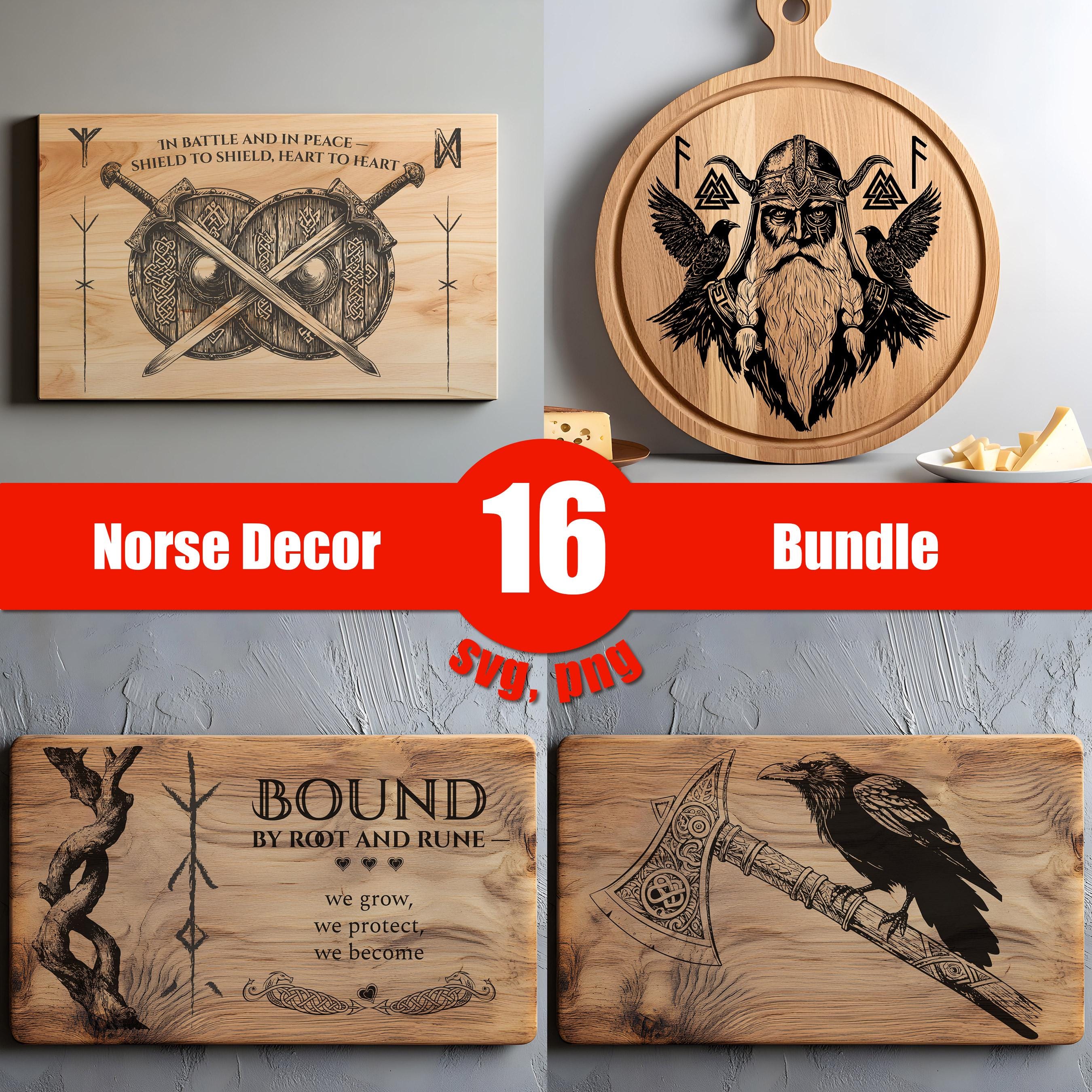 Norse Viking SVG PNG Bundle, Scandinavian Home Decor, Laser Engraved ...
